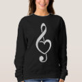 Treble Clef Heart Music Note Sweatshirt | Zazzle