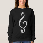 Treble Clef Heart Music Note Sweatshirt | Zazzle