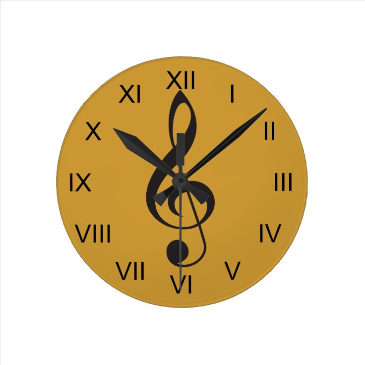 Treble Clef Music Clock Gift | Zazzle