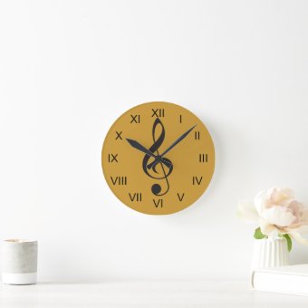 Treble Clef Music Clock Gift | Zazzle
