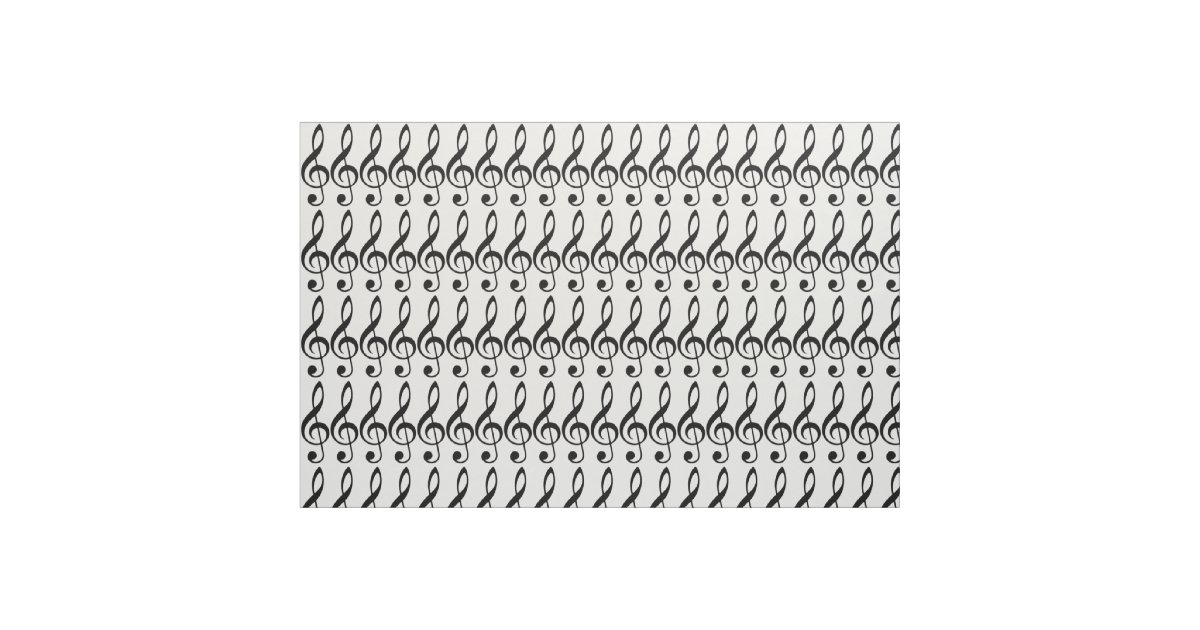 Treble Clef Music Fabric | Zazzle
