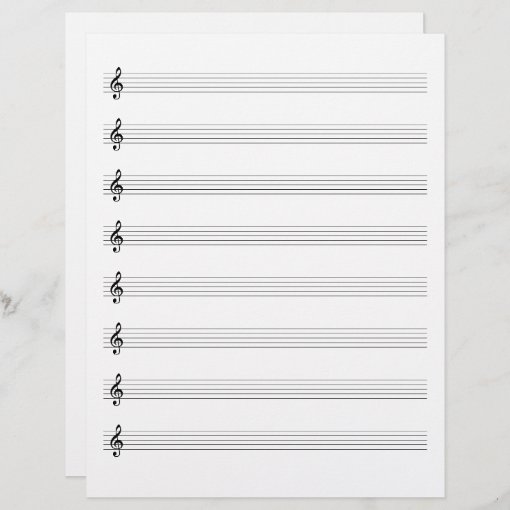 Treble Clef Music Manuscript Paper Staffs Blank | Zazzle