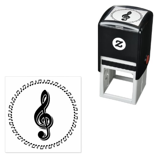 Treble Clef Music Note Design Self-inking Stamp | Zazzle