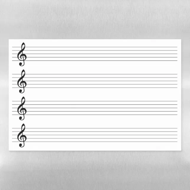 Treble Clef Music Staffs Staves Blank Empty Magnetic Dry Erase Sheet ...