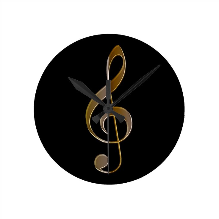 Treble Clef Music-themed Wall Clock | Zazzle