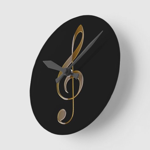 Treble Clef Music-themed Wall Clock | Zazzle