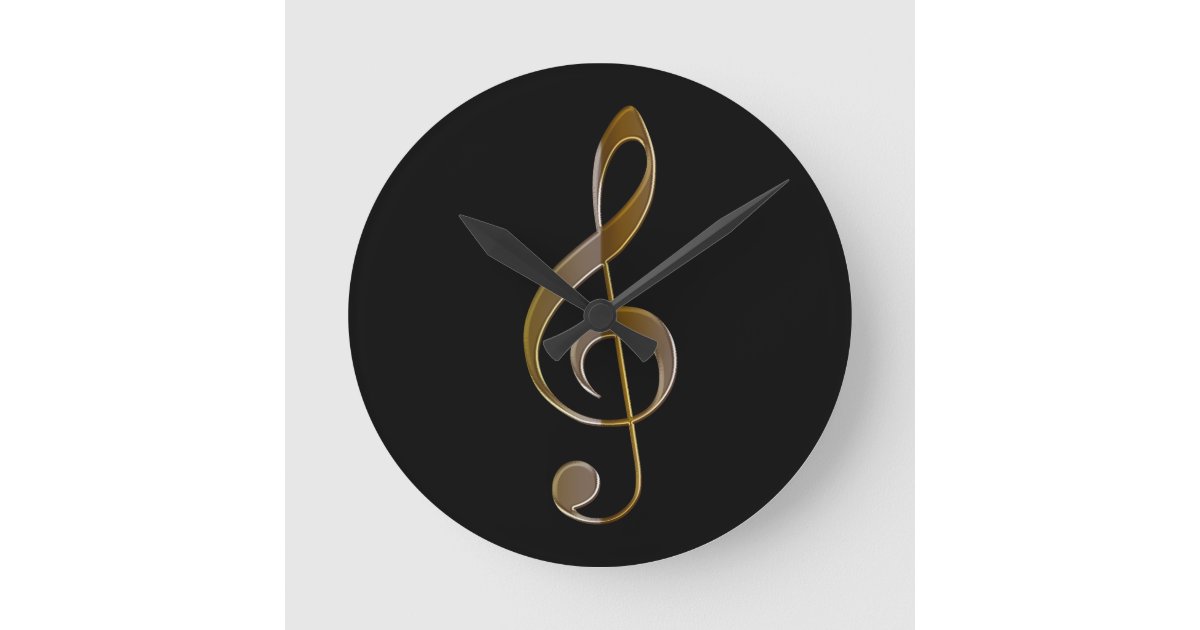 Treble Clef Music-themed Wall Clock | Zazzle