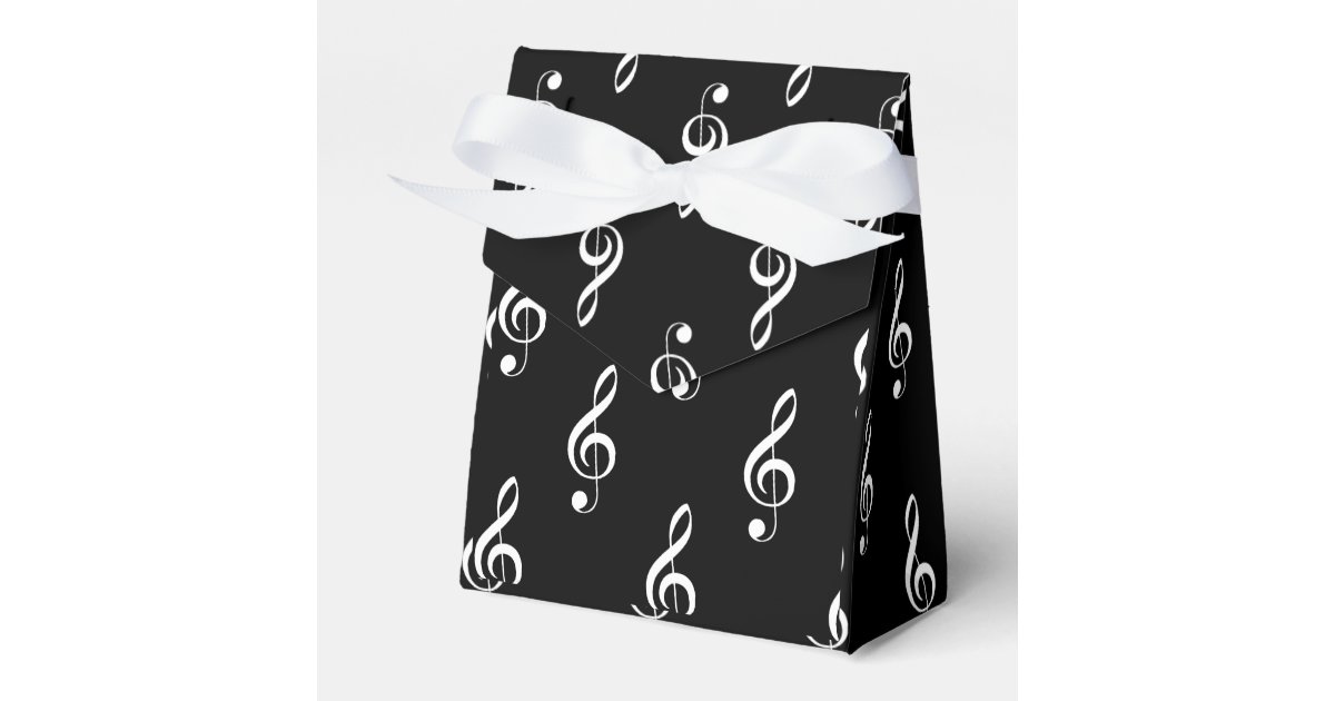 Treble Clef Musical Favor Box II Black | Zazzle