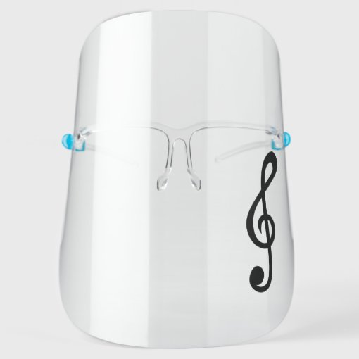 Treble Clef Musical Note Cute Music Plain Face Shield | Zazzle