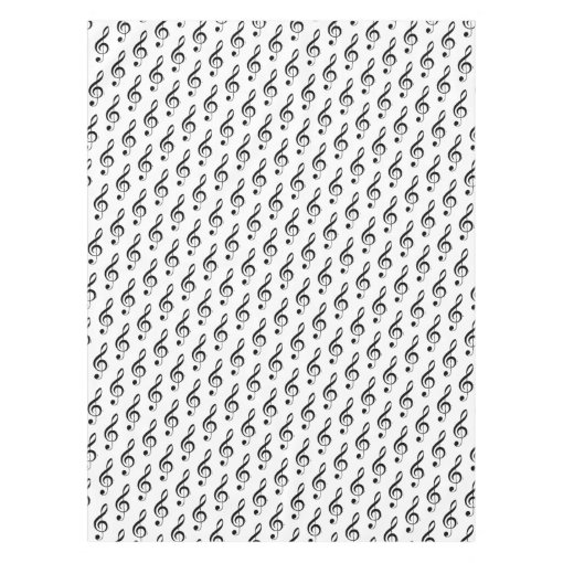 Treble Clef Musical Tablecloth | Zazzle