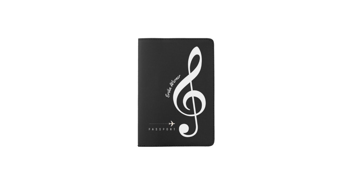 treble clef . musician international air travel passport holder | Zazzle