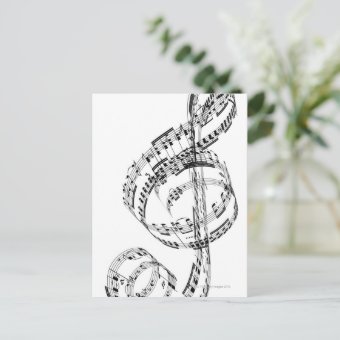 Treble Clef Postcard | Zazzle
