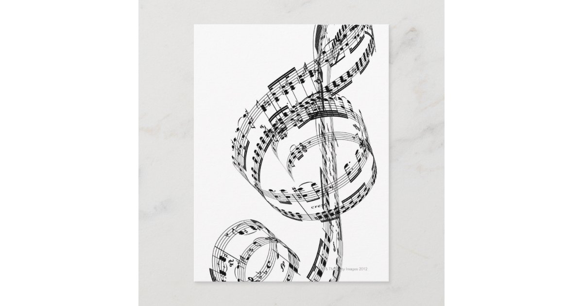 Treble Clef Postcard | Zazzle