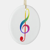 treble clef rainbow colors ceramic ornament | Zazzle