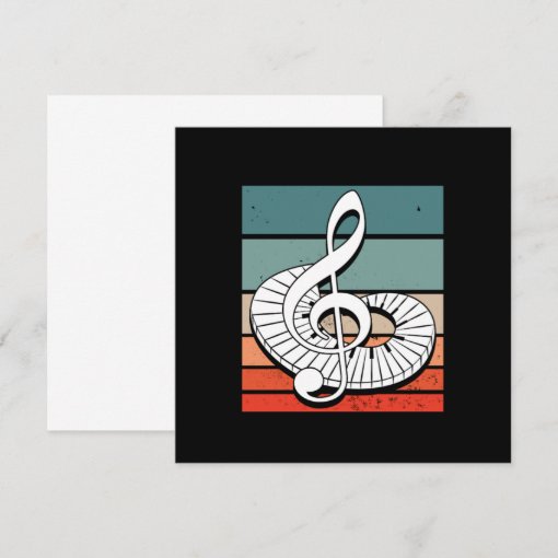 Treble Clef Retro Vintage Musician Music Notes Gif Invitation | Zazzle