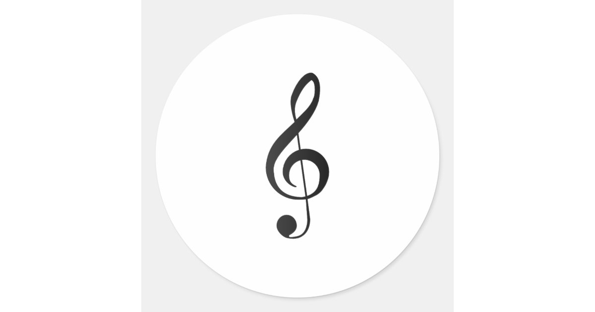 treble clef symbol classic round sticker | Zazzle