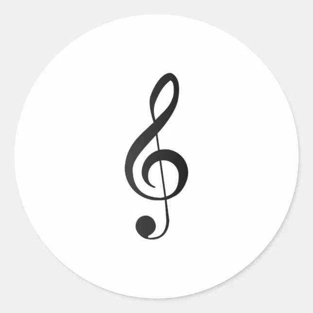 treble clef symbol classic round sticker | Zazzle
