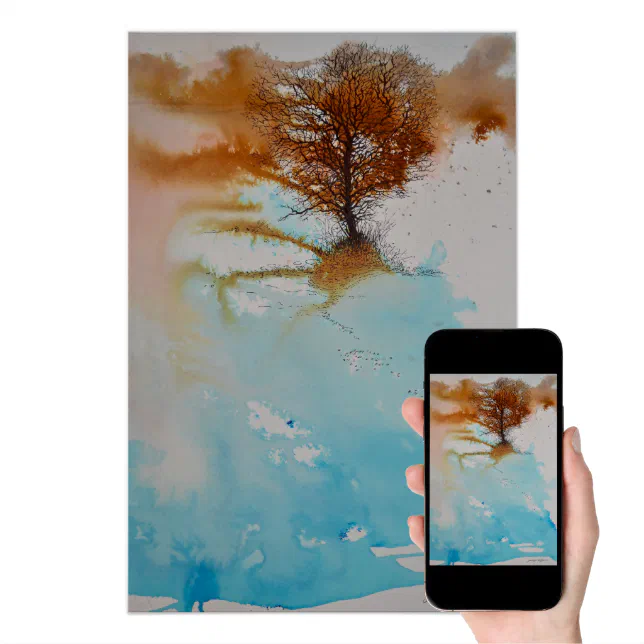 Tree Abstract Painting Landscape Art Poster | Zazzle