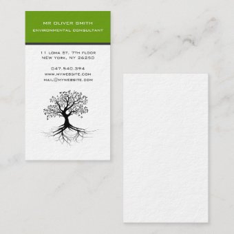 Tree and Environment Business Card | Zazzle