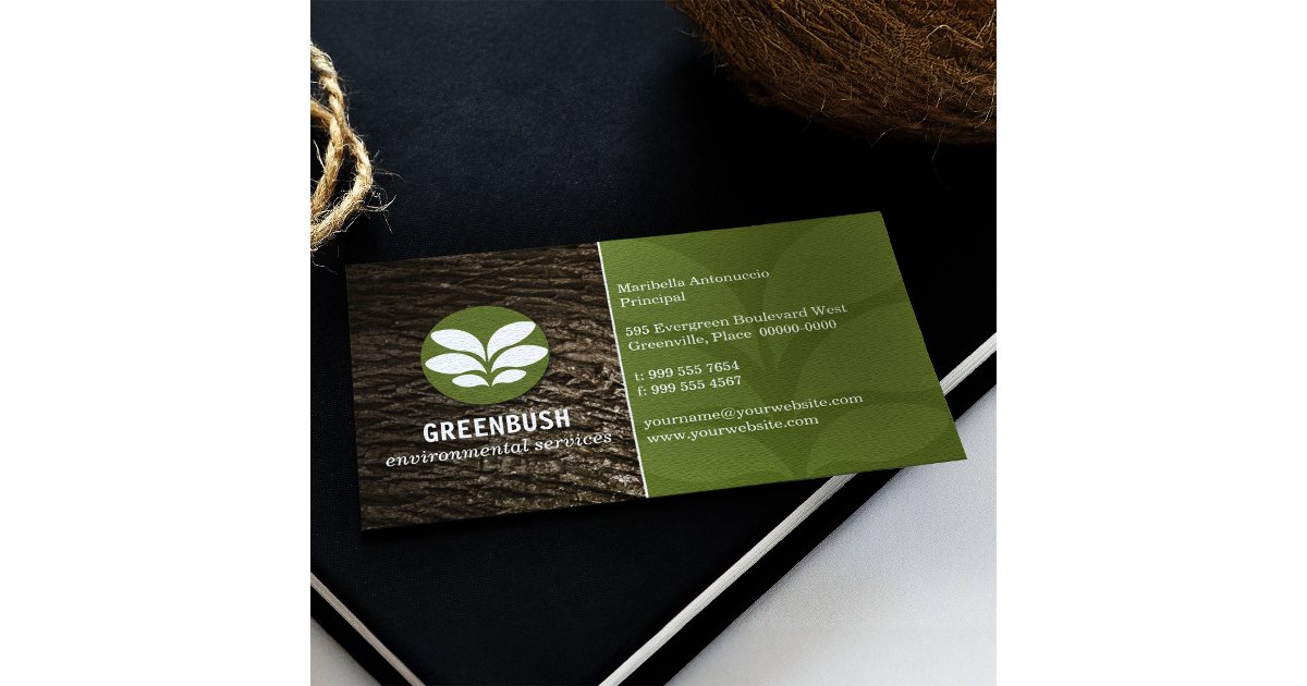 Tree Bark Environmental Business Card | Zazzle