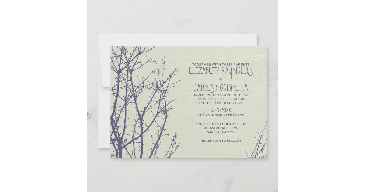 Tree Branches Wedding Invitations | Zazzle