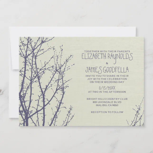 Tree Branches Wedding Invitations | Zazzle