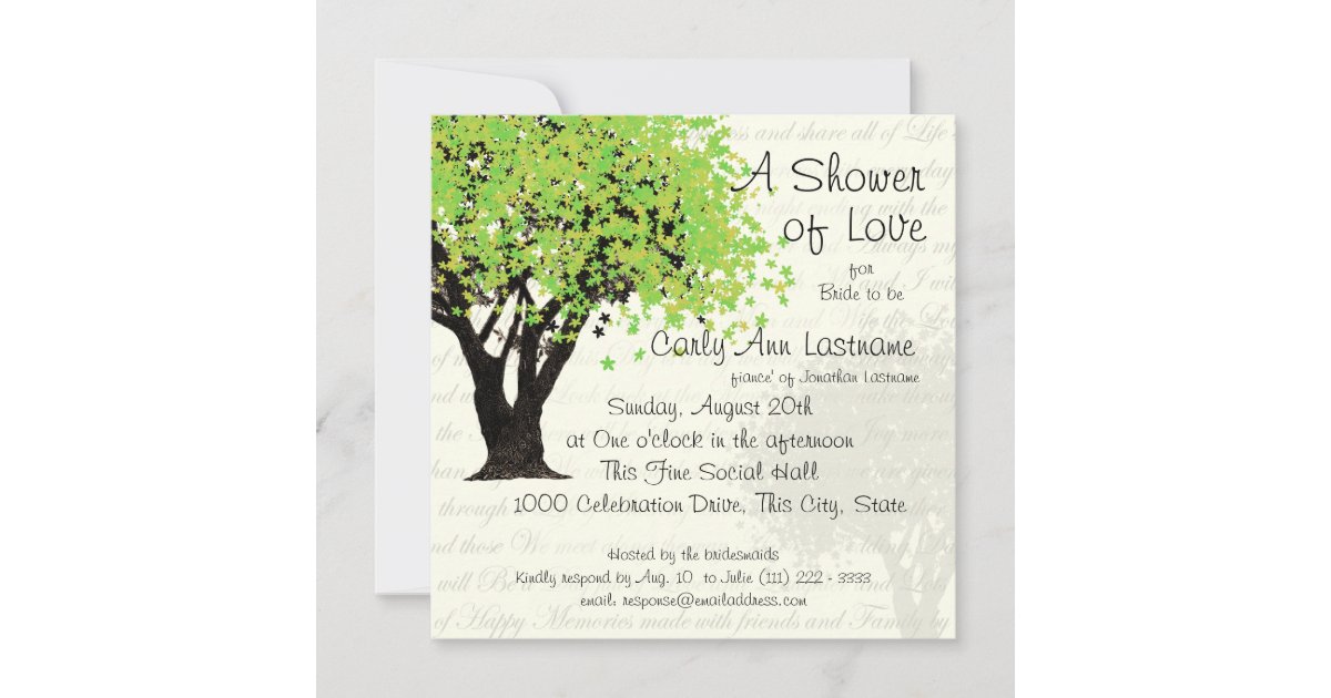 Tree Bridal Shower Invitation | Zazzle