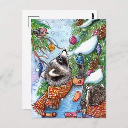 Tree Decorating Postcard | Zazzle