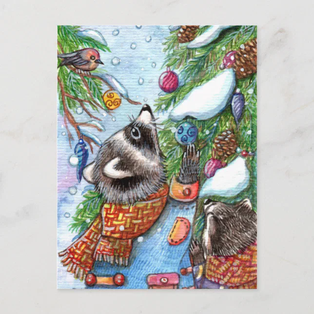 Tree Decorating Postcard | Zazzle