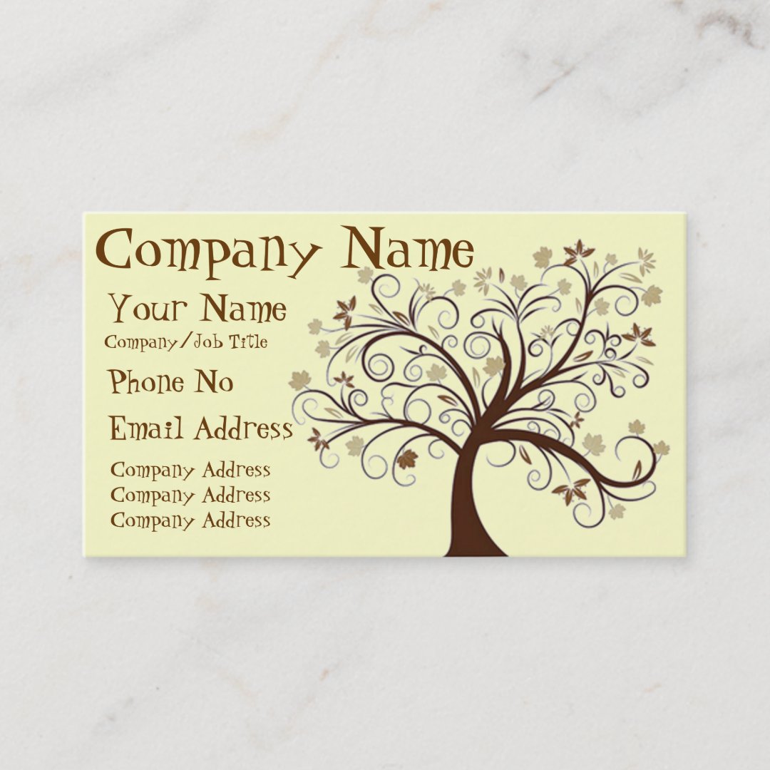 Tree Design Business Card | Zazzle