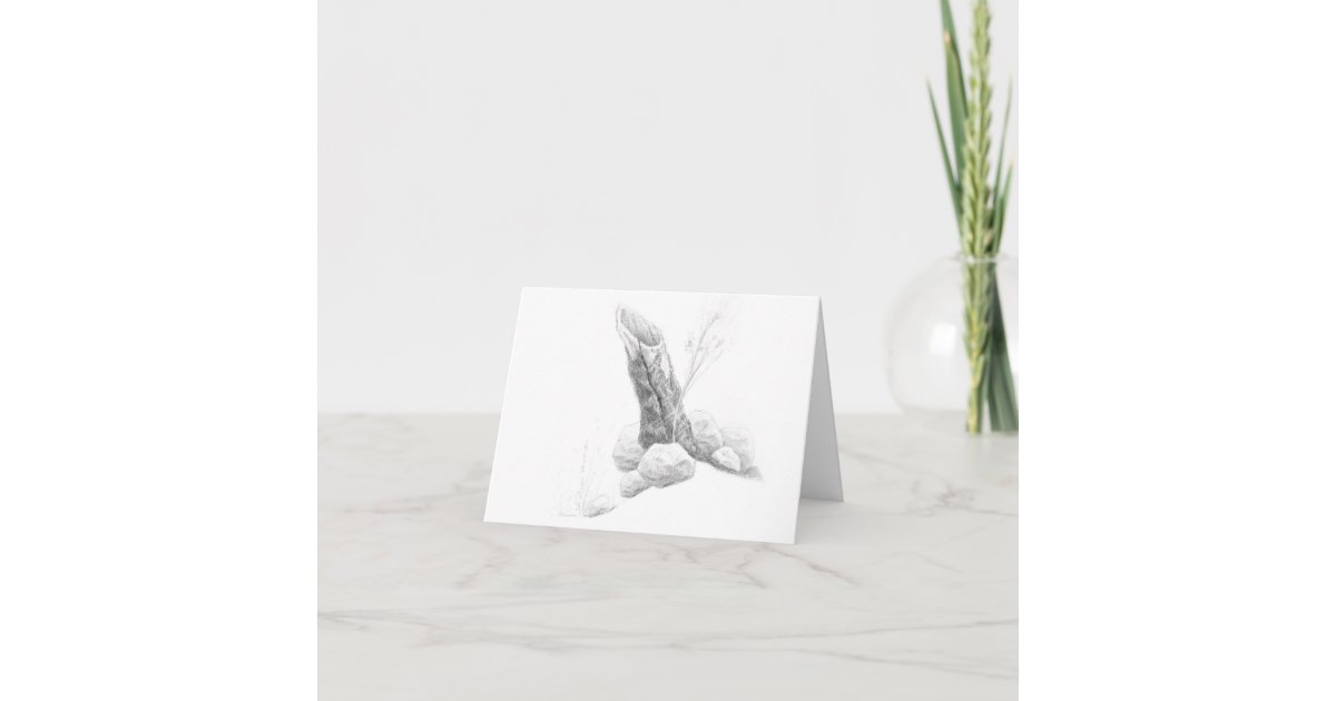 Tree Drawing Card - Hand drawing of tree on a note | Zazzle