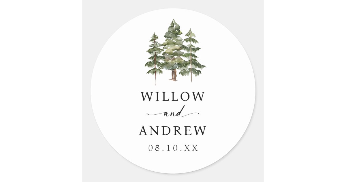 Tree Envelope Seal Sticker | Zazzle