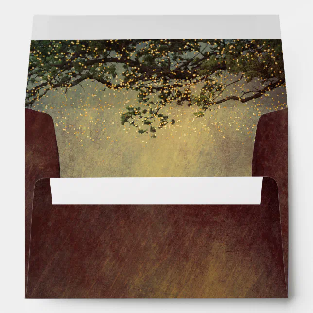 Tree Fairy Lights Rustic Garden Nature Envelope | Zazzle