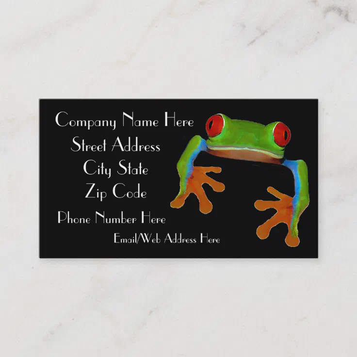 Tree Frog Business Card Sample1 | Zazzle