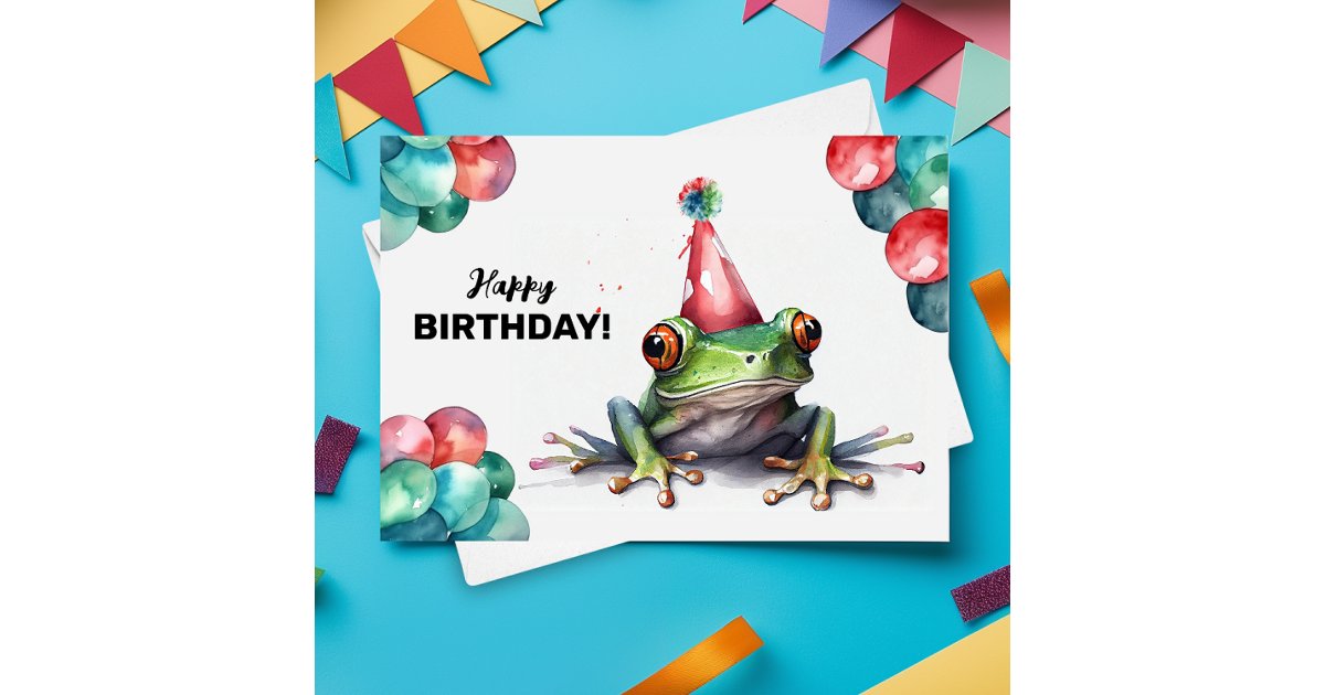 Tree Frog Cute Tropical Amphibian Happy Birthday Card | Zazzle