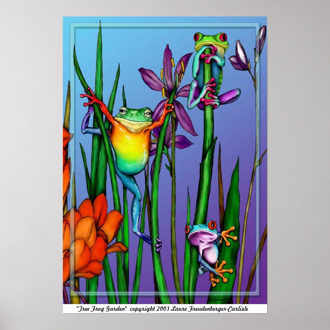Tree Frog Garden Poster | Zazzle