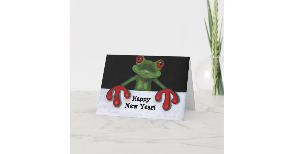 TREE FROG: HAPPY NEW YEAR CARD | Zazzle