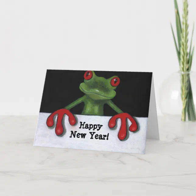 TREE FROG: HAPPY NEW YEAR CARD | Zazzle