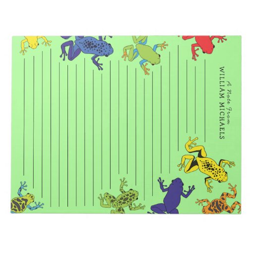Tree Frogs Cute Kid's Personal Stationary Notepad | Zazzle