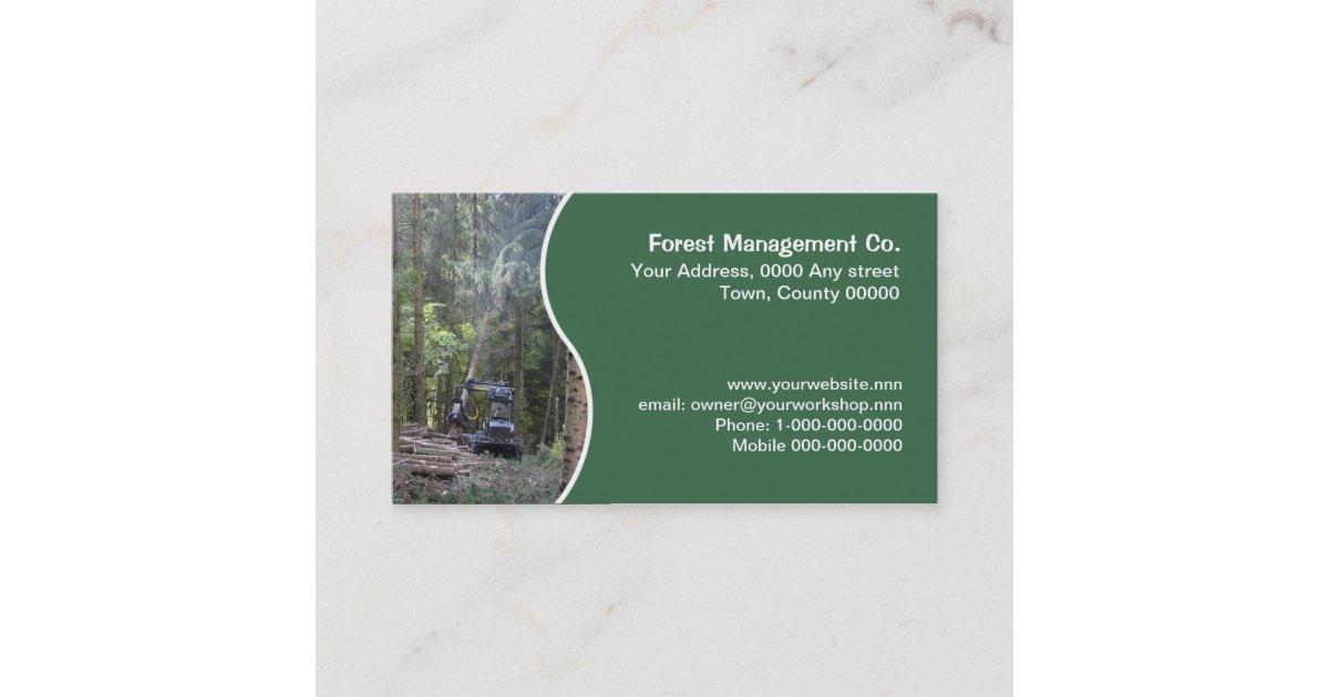 Tree harvester business card | Zazzle
