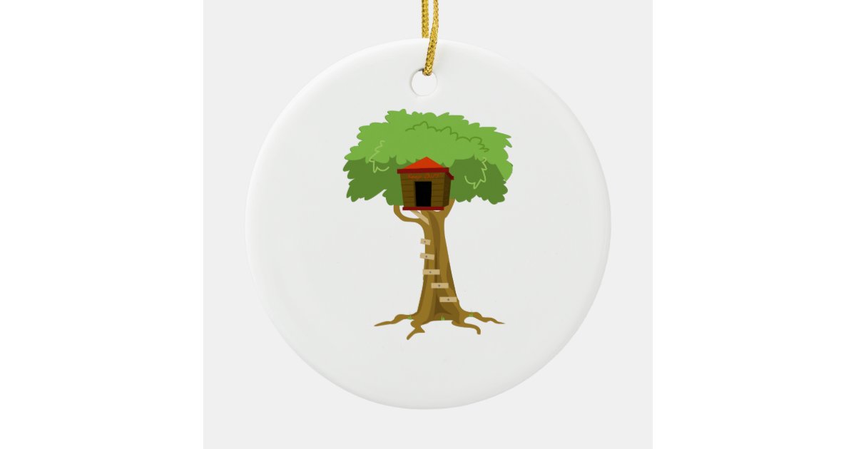 Tree House Ceramic Ornament | Zazzle