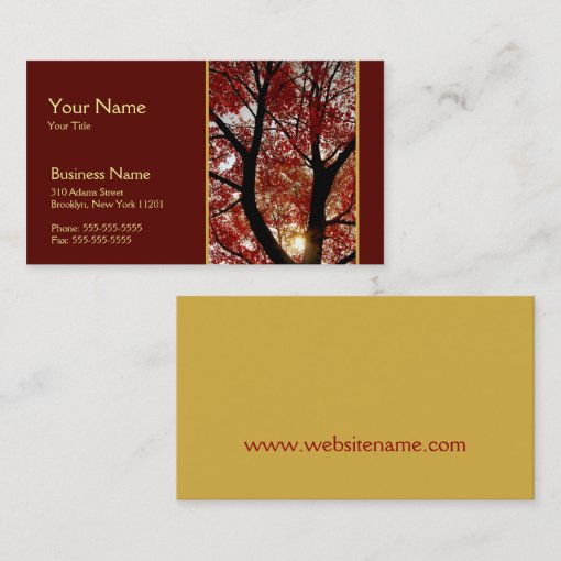 Tree in Autumn Business Card | Zazzle