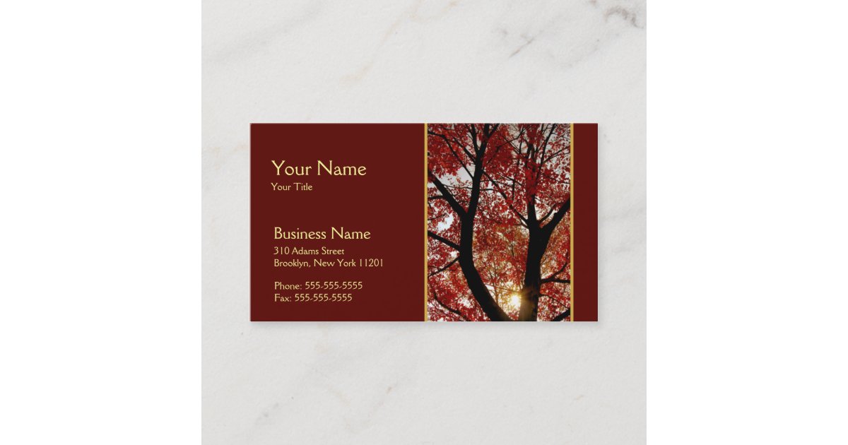 Tree in Autumn Business Card | Zazzle