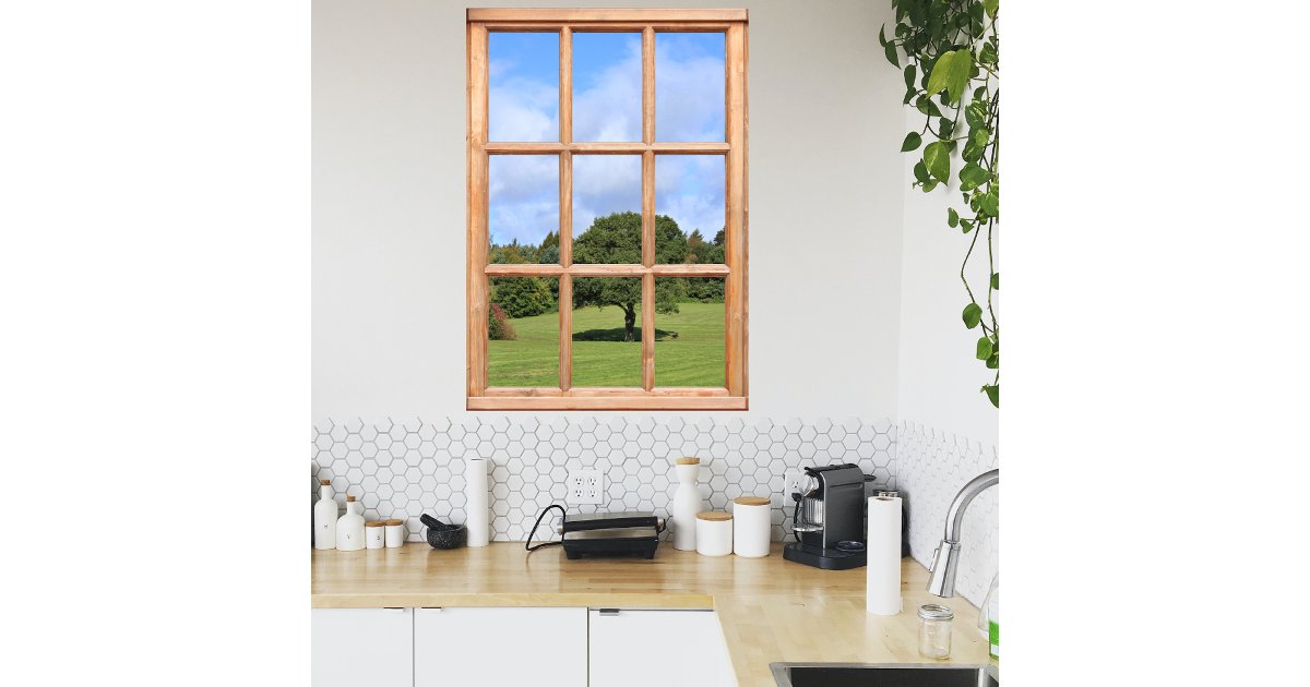 Tree in Countryside View from a Window Poster | Zazzle
