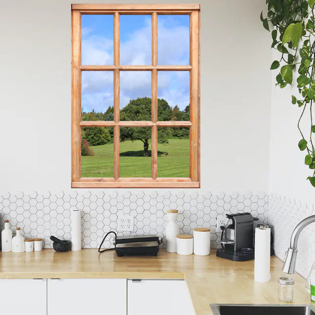 Tree in Countryside View from a Window Poster | Zazzle