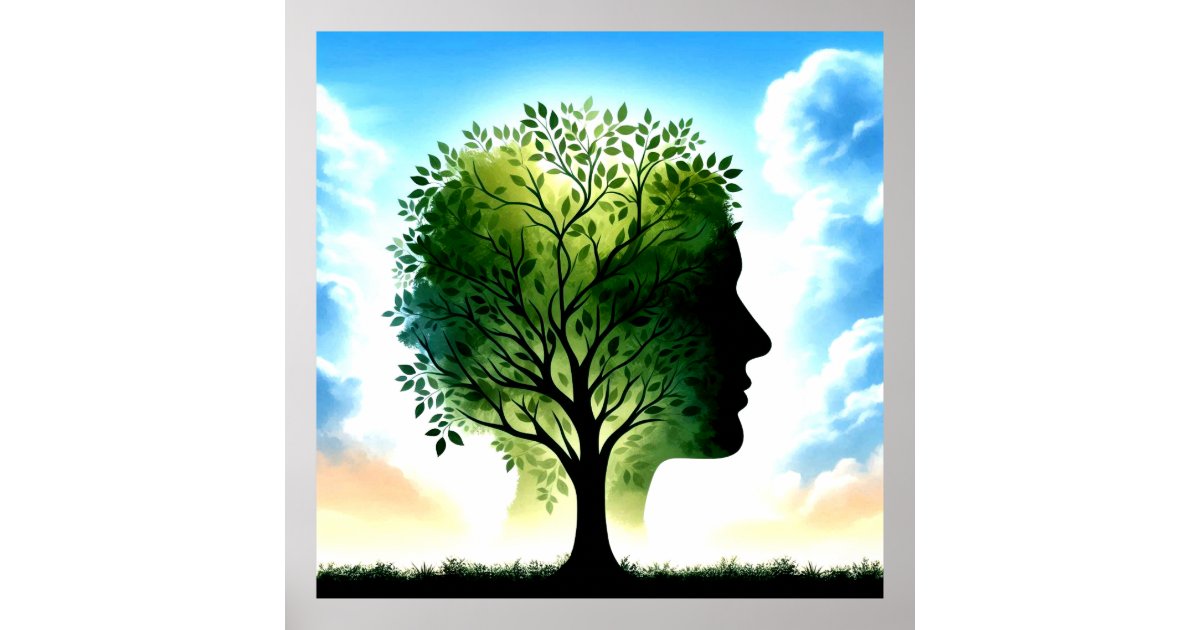Tree in Human Skull (save climate change) Poster | Zazzle
