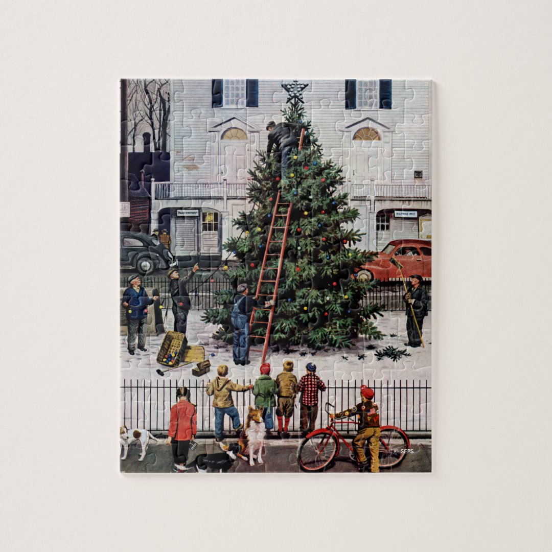 Tree in Town Square Jigsaw Puzzle | Zazzle