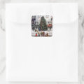 Tree in Town Square Square Sticker | Zazzle