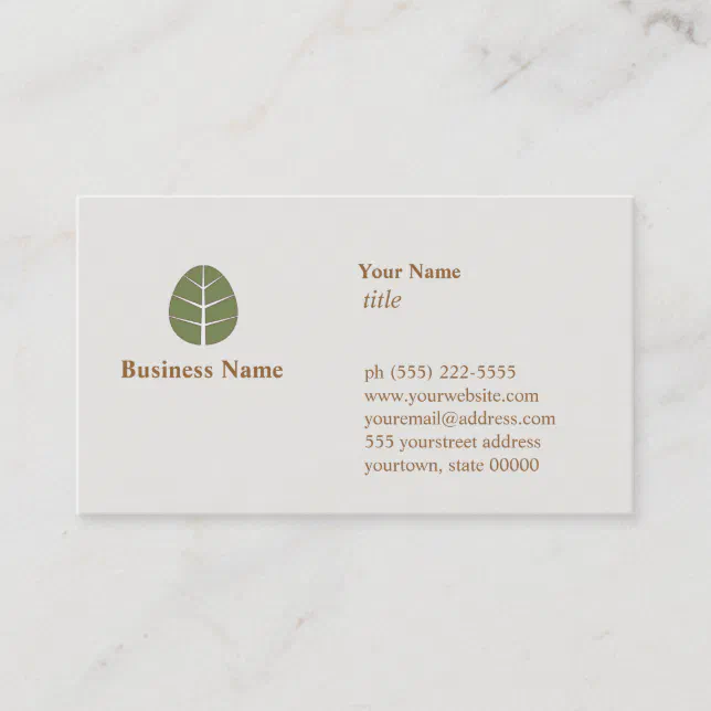 Tree Leaf Business Card | Zazzle