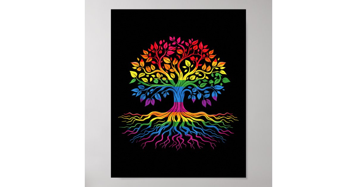 Tree Life Rainbow Lgbt Cool Gay Pride Flag Ally Poster | Zazzle